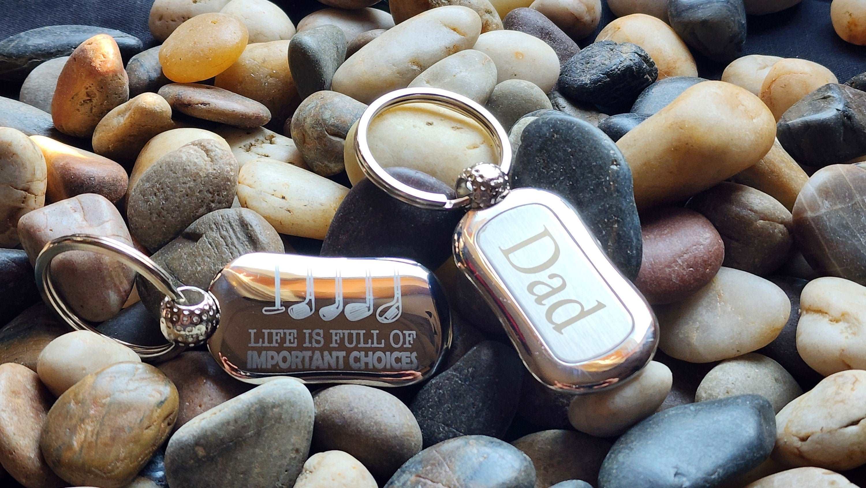 Personalized Funny Golf Key Chain Life's full of choices Christmas Gif